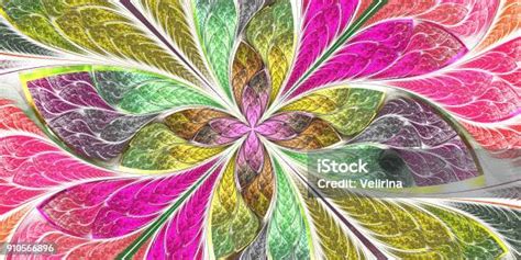 아름 다운 프랙탈 꽃 또는 나비 스테인드 글라스 창 스타일 당신은 초대장 노트북 커버 전화 엽서 카드 배경 화면에 대 한 그것을 사용할 수 있습니다 0명에 대한 스톡 벡터