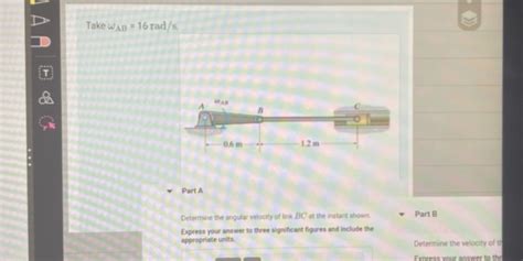 Take AB 16 Rad S Part A Determine The Angular StudyX