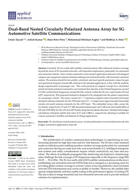 Pdf Dual Band Nested Circularly Polarized Antenna Array For 5g