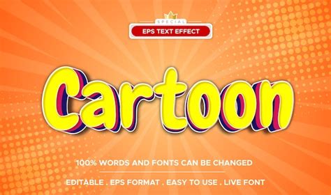 Efeito de texto de desenho animado editável Vetor Premium