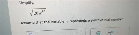 Solved Simplify 20w122assume That The Variable W ﻿represents