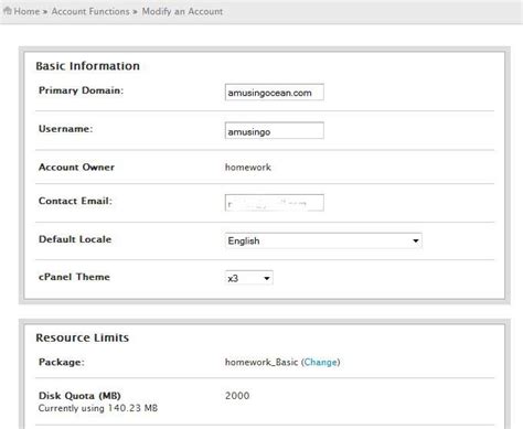 Whm Tutorial Modify An Account