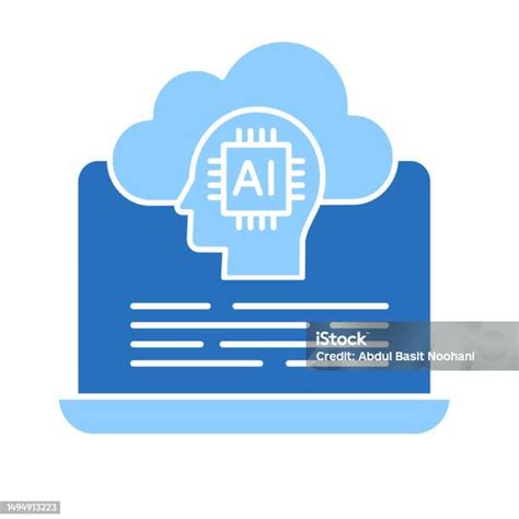 cloud computing with ai icon illustrates the concept of cloud computing