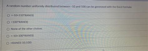 Solved A Random Number With Uniformly Distributed Integer