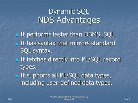 Dynamic Sql Oracle Database Plsql 10g Programming Chapter Ppt Download
