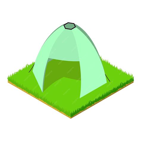 Ícone De Tenda De Excursão Ilustração Isométrica Do ícone Vetorial De