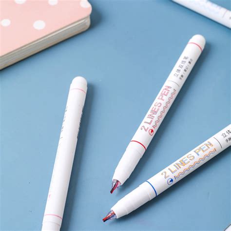 立体双线笔彩色勾线笔手账笔涂鸦记号笔创意diy标记笔重点划线笔 虎窝淘