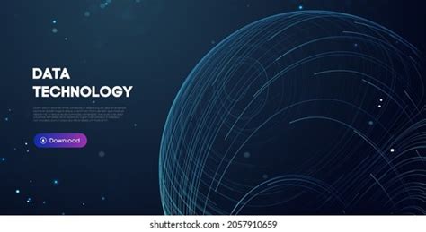 Vector Particle Big Data Visualisation Matrix Stock Vector Royalty