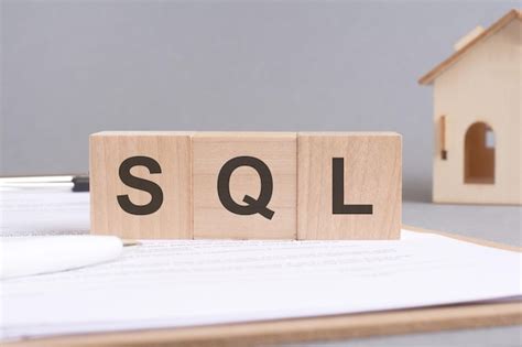 Premium Photo Sql Text Made Of Wooden Blocks On Gray Background With