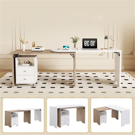 Fine Life Pro Computertisch Eckschreibtisch L Förmig Computertisch Bürotisch Weiß 135cm