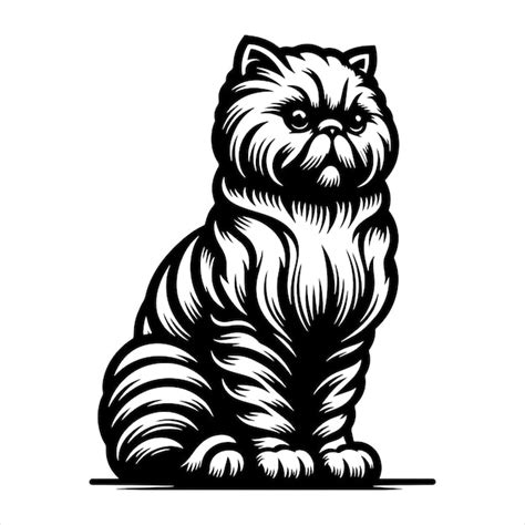 Persian Cat Sphinx Position Svg Premium Ai Generated Vector