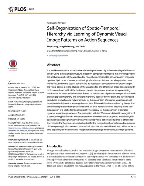 Pdf Self Organization Of Spatio Temporal Hierarchy Via Learning Of