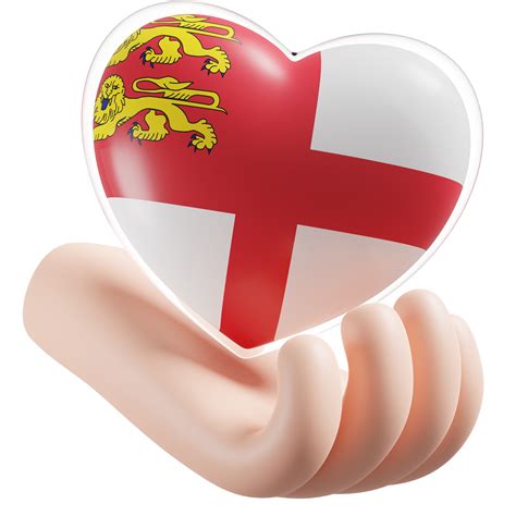 Sark Flag With Heart Hand Care Realistic 3d Textured 19943780 Png