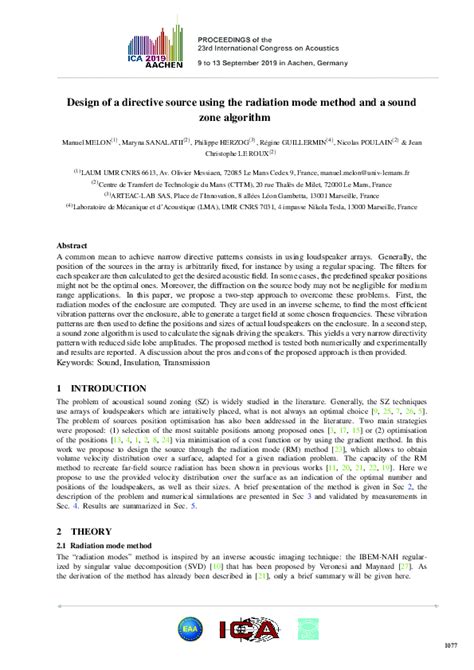 pdf design of a directive source using the radiation mode method and