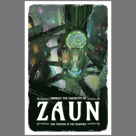 Zaun Arcane Lol Travel Poster Free Dlc Artwork