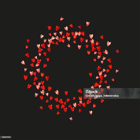 발렌타인 핑크 반짝이 하트와 배경입니다 2 월 14 일입니다 발렌타인 배경 서식 파일 벡터 색종이입니다 그런 지 손으로 그려진된