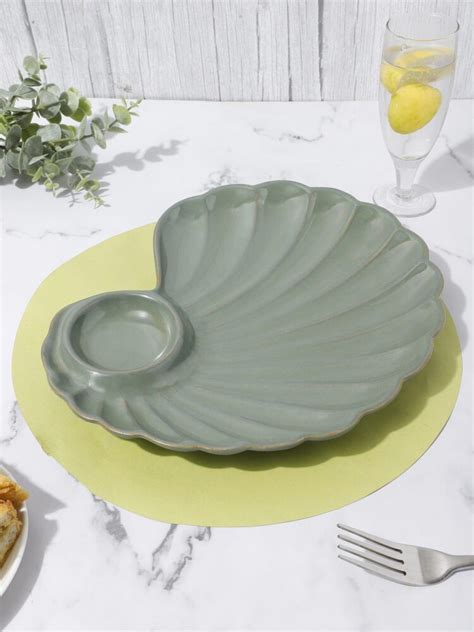 Peacock Chip And Dip Dark Green Trove Ceramics