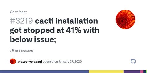 Cacti Installation Got Stopped At 41 With Below Issue · Issue 3219