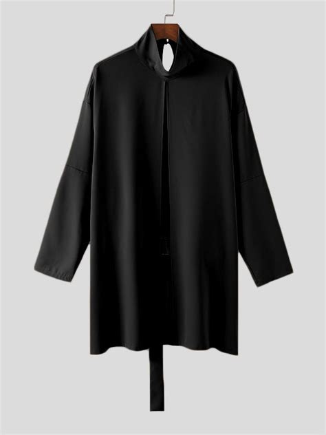 Mens Metal Buckle Design Long Sleeve Cloak Skuk44132 Incerunmen
