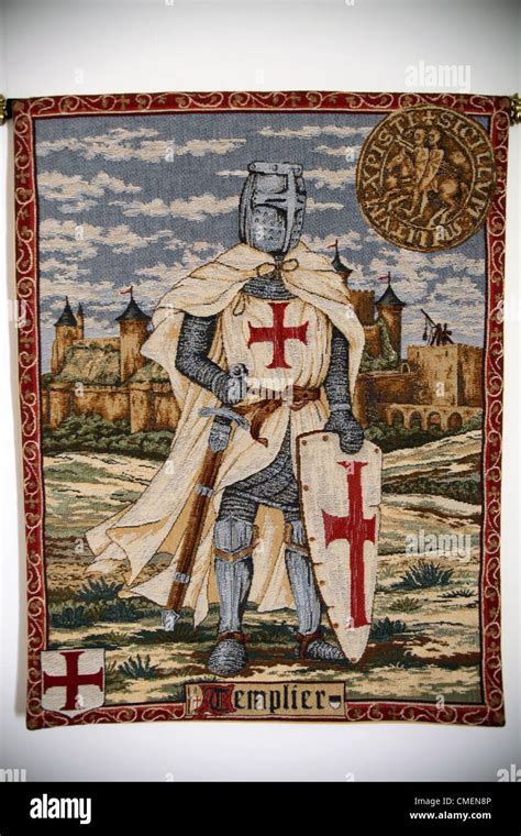Sep 02 2010 Castelnou France Knight Templar Crusader Monk Stock