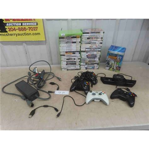 Xbox 4 Controllers Kinect 50 Games Power Source Scene It Trivia