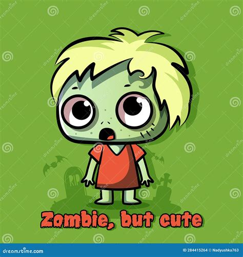 Cute Zombie Halloween Character Vector Illustration Stock Vector