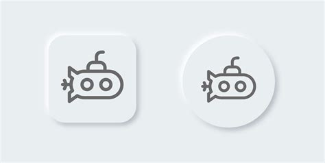 Submarine Line Icon In Neomorphic Design Style Uderwater Ship Signs Vector Illustration