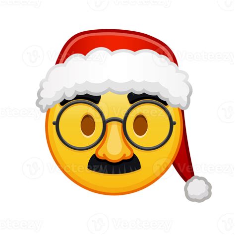 Christmas Face With Glasses And Mustache Large Size Of Yellow Emoji