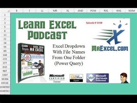 Learn Excel Folder File List In Excel Dropdown Podcast 1938