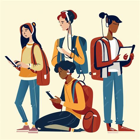 Premium Vector Handdrawn Gen Z Lifestyle With Digital Devices