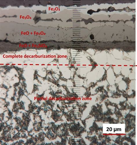 The Scale And Decarburization Structures Developed In 3 O2 17 H2o N2 At