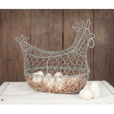 Farmhouse Rustic Chicken Wire Egg Basket