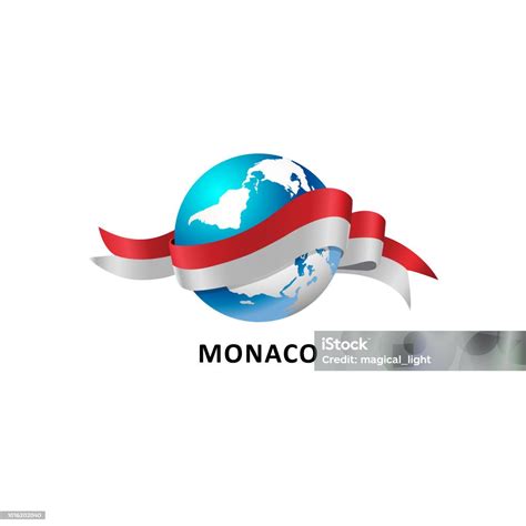 벡터 일러스트 레이 션의 세계모나코 국기와 함께 세계 국가 관광명소에 대한 스톡 벡터 아트 및 기타 이미지 국가 관광명소 기 날기 Istock