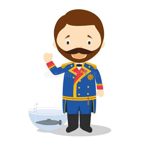 Isaac Peral Cartoon Character Vector Illustration Stock Vector Illustration Of History