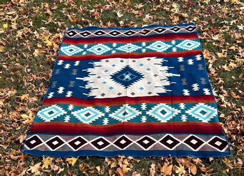 Native Blanket Alpaca Wool Blanket Tribal Design Blanket Reversible