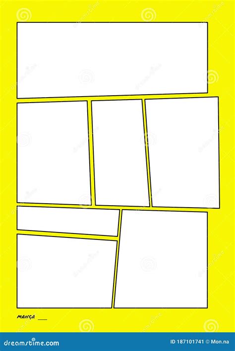 Modelo De Gibi De Layout De Storyboard Manga Amarelo Ilustração Do