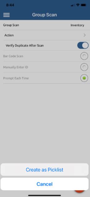 Variable Action Picklist For Mobile