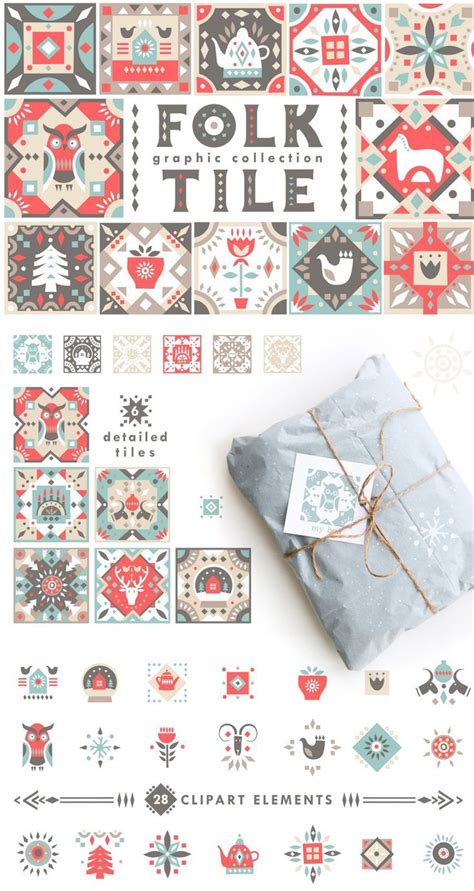 Folk Tile Graphic Collection For Adobe Photoshop And Illustrator