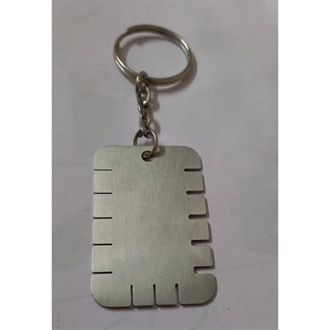 Silver Stainless Laser Cutting Steel Keychain Size 6 X 2 Inch L Z W