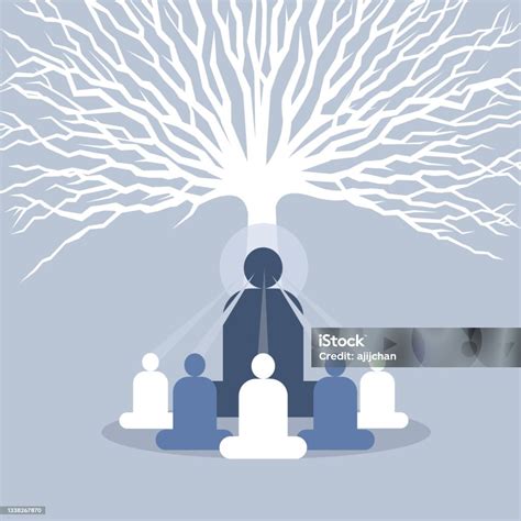 나무 밑에 앉아 있는 교사와 학생들이 있는 인도 구루쿨 시스템 일러스트 도사 사람의 역할에 대한 스톡 벡터 아트 및 기타 이미지