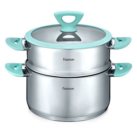 Кастрюля FISSMAN VERSAILLES 20x10 см с пароваркой 20x9 см и стеклянной ...