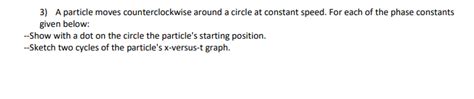 Solved A Particle Moves Counterclockwise Around A Circle Chegg