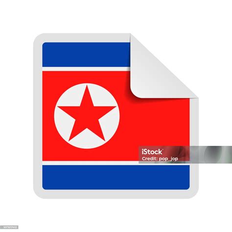 북한사각형 종이 코너 플래그 벡터 평면 아이콘 개체 그룹에 대한 스톡 벡터 아트 및 기타 이미지 개체 그룹 국가 관광명소