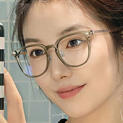 Cold Tan Rice Nail Glasses Frame Tr90 Anti Blue Light Plain Color Large Frame Replaceable Lens