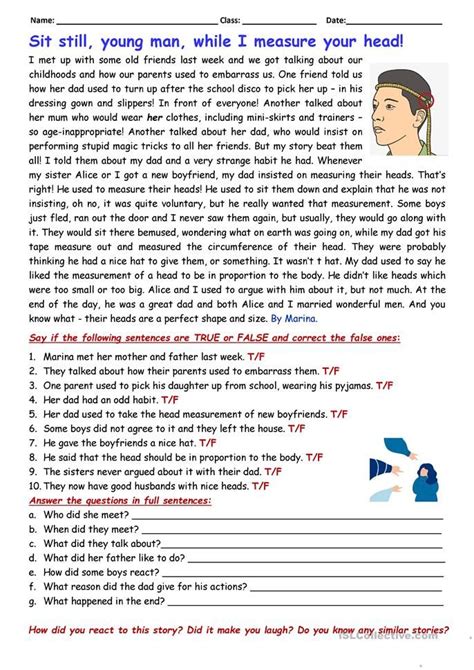 English Reading Comprehension Worksheet