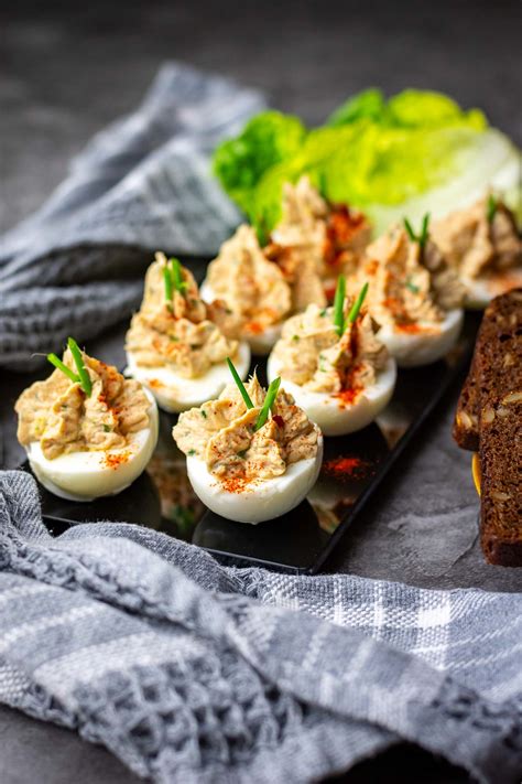 Easy Tuna Stuffed Eggs Lithuanian Deviled Eggs With Tuna Taste Of