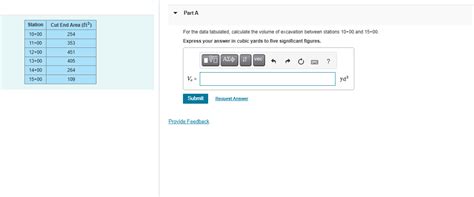 Solved Part Afor The Data Tabulated Calculate The Volume Of Chegg