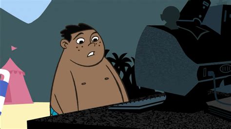 Shirtless Drawn Cartoon Boys And Men Wade At The Beach And Henchmen In