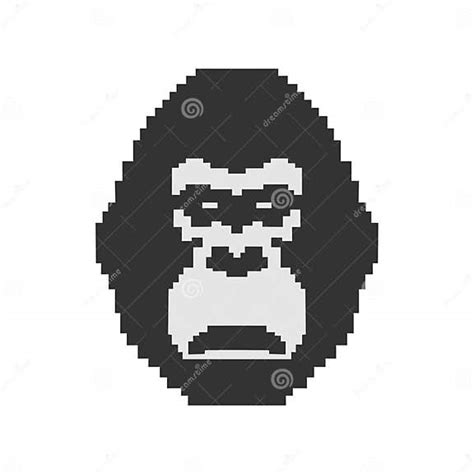 Gorilla Pixel Head Stock Vector Illustration Of Character 318395054