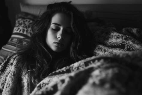 Premium Ai Image A Black And White Photo Of A Woman Sleeping In Bed